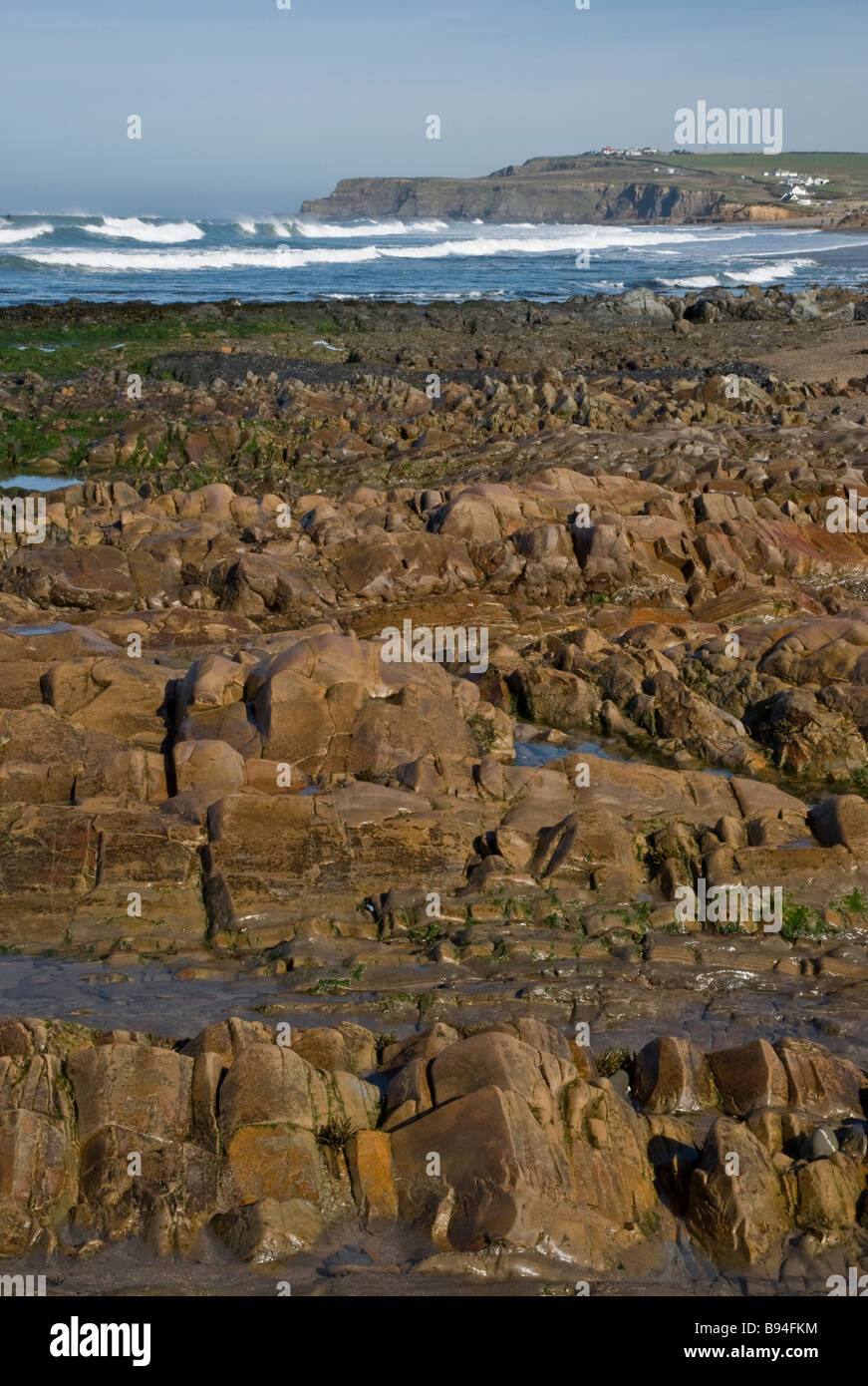 Rocks on the beach in Cornwall Stock Photo - Alamy