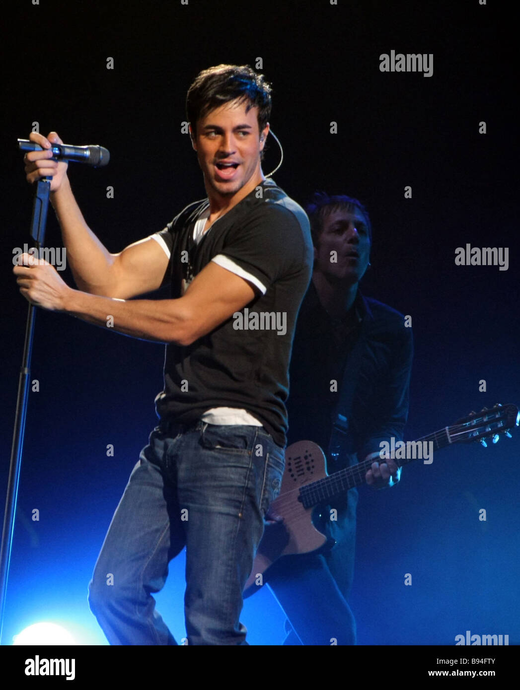 Enrique Iglesias at a concert in the Olimpiysky Sports Complex Moscow ...