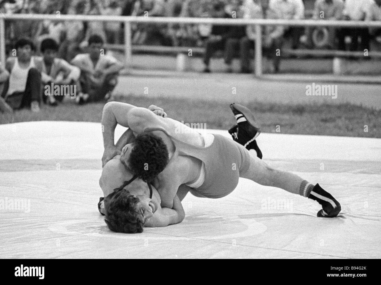 Kurash national wrestlers take part in rural sports festival Stock ...