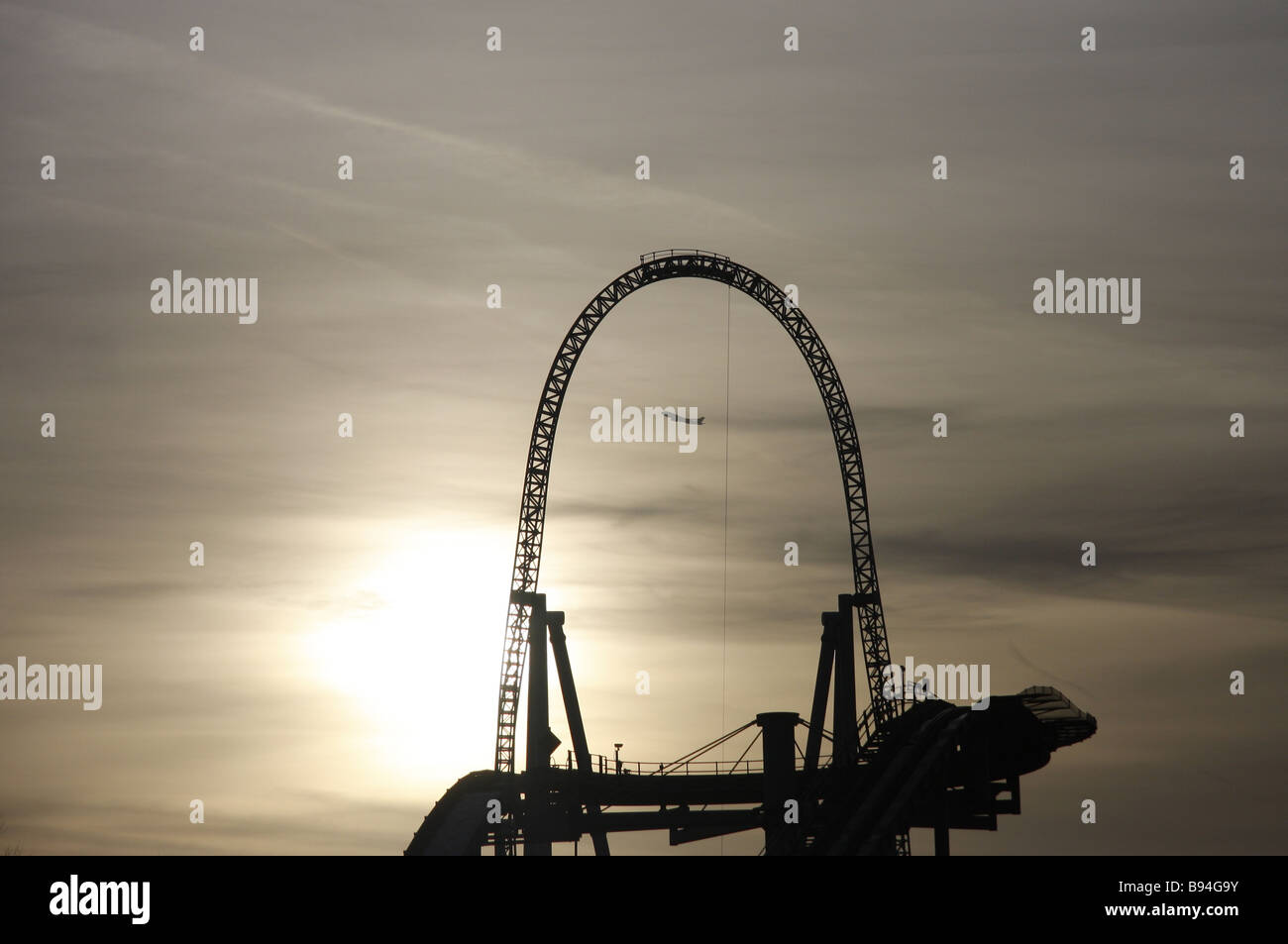 Sunset roller coaster Stock Photo - Alamy