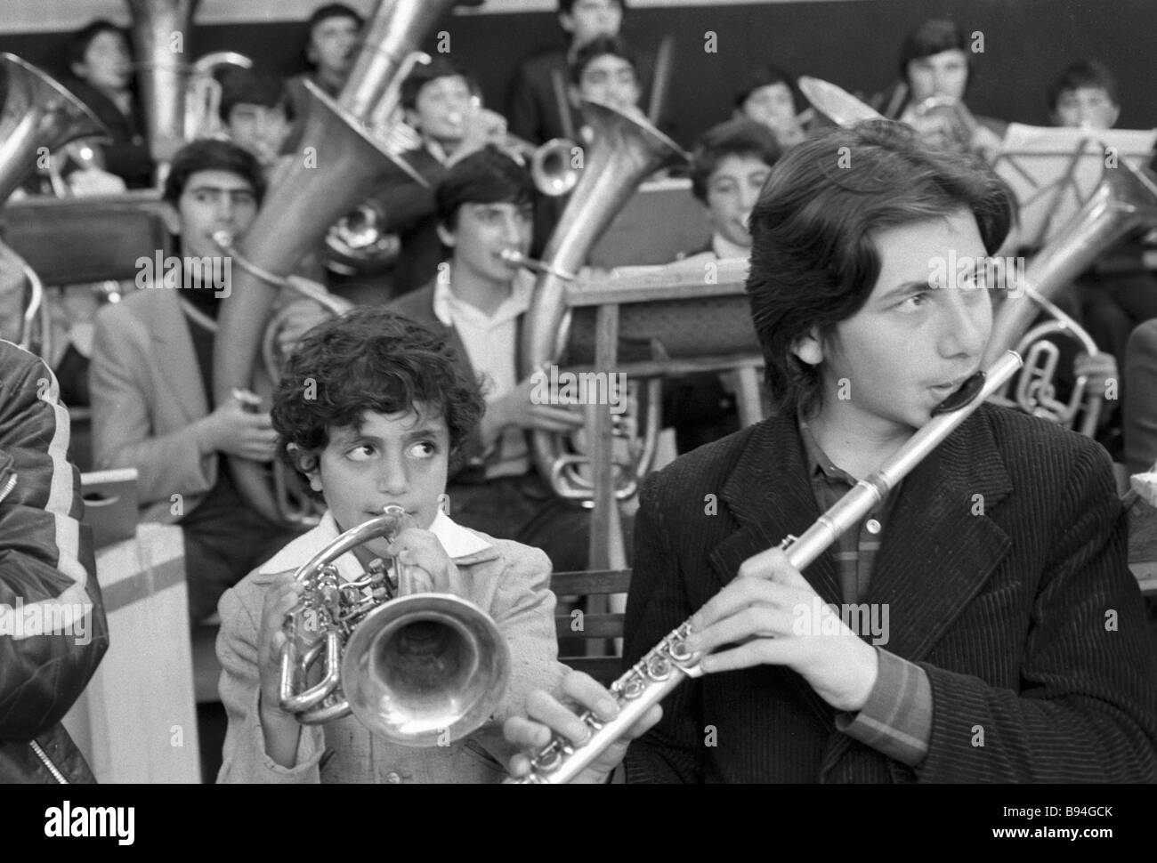A concert of Leninakan Pioneers Palace brass band Stock Photo - Alamy