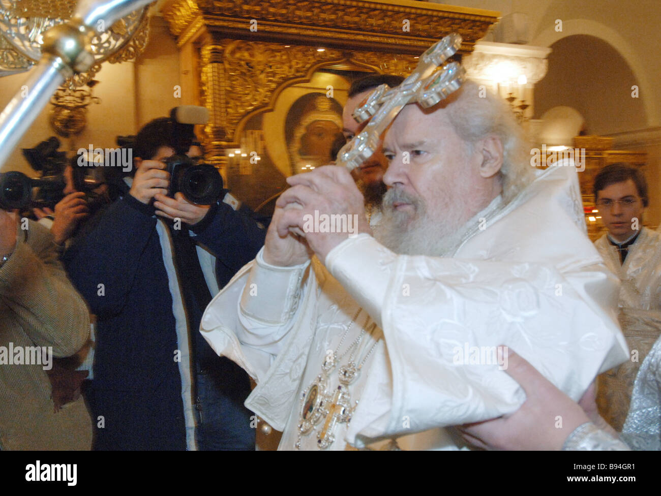 Patriarch Alexius of Moscow and All Russia performs divine liturgy and ...