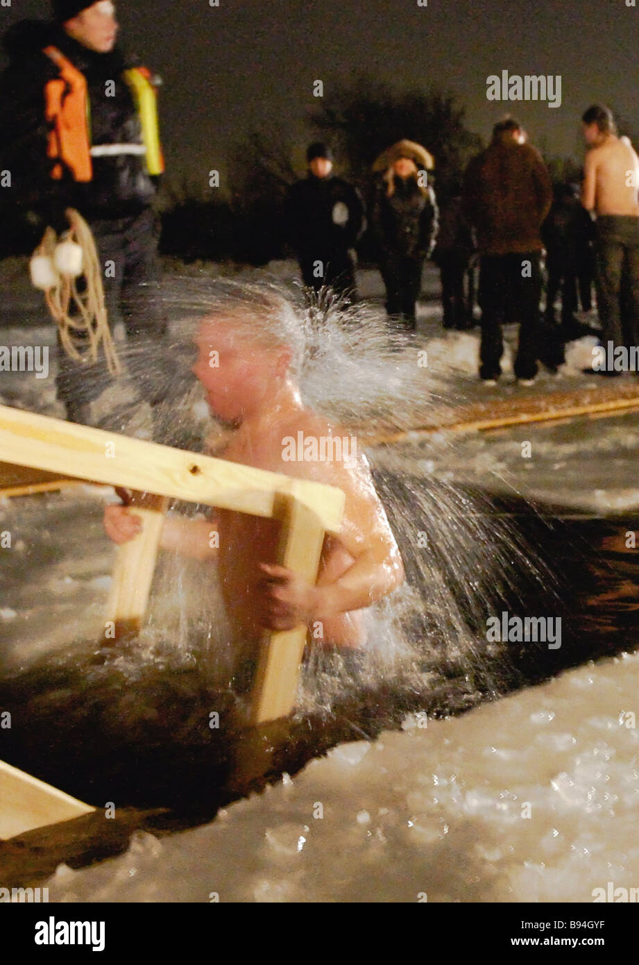 Epiphany bathing at the Tolga Convent on the Volga River Orthodox ...