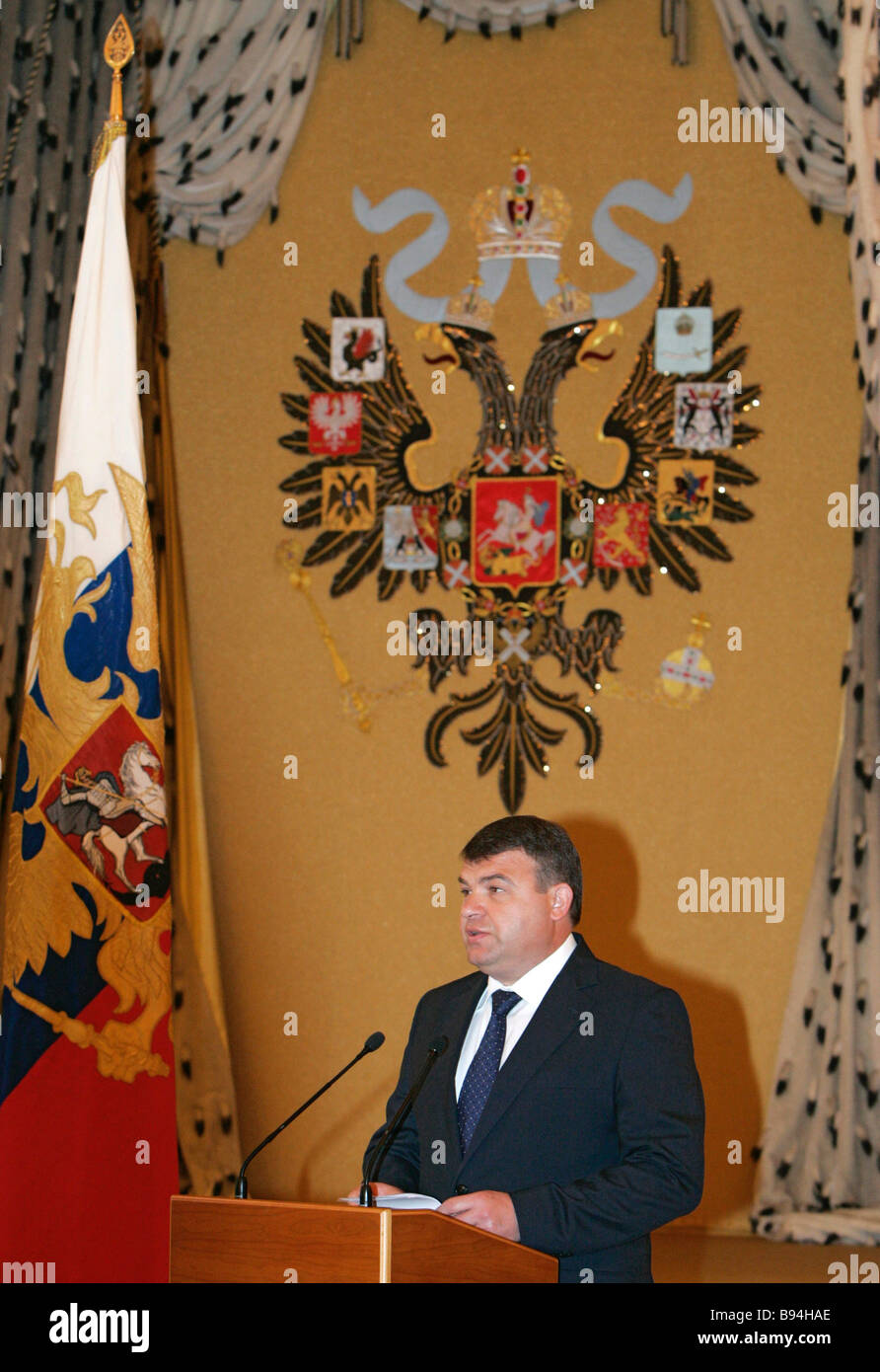 Russian Defense Minister Anatoly Serduykov at a reception in the ...