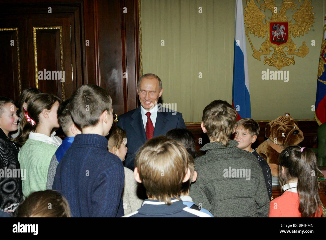 Russian President Vladimir Putin during a meeting with children at the ...