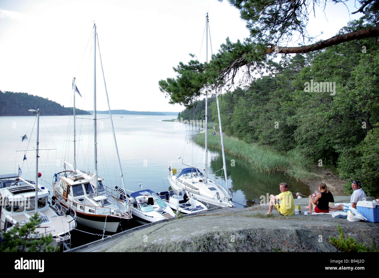 Boat harbor in Bomarsund, Aland For editorial use only Stock Photo - Alamy