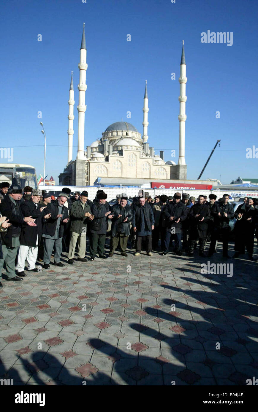 Worshippers depart for a hajj to Mecca from Grozny the Chechen capital ...
