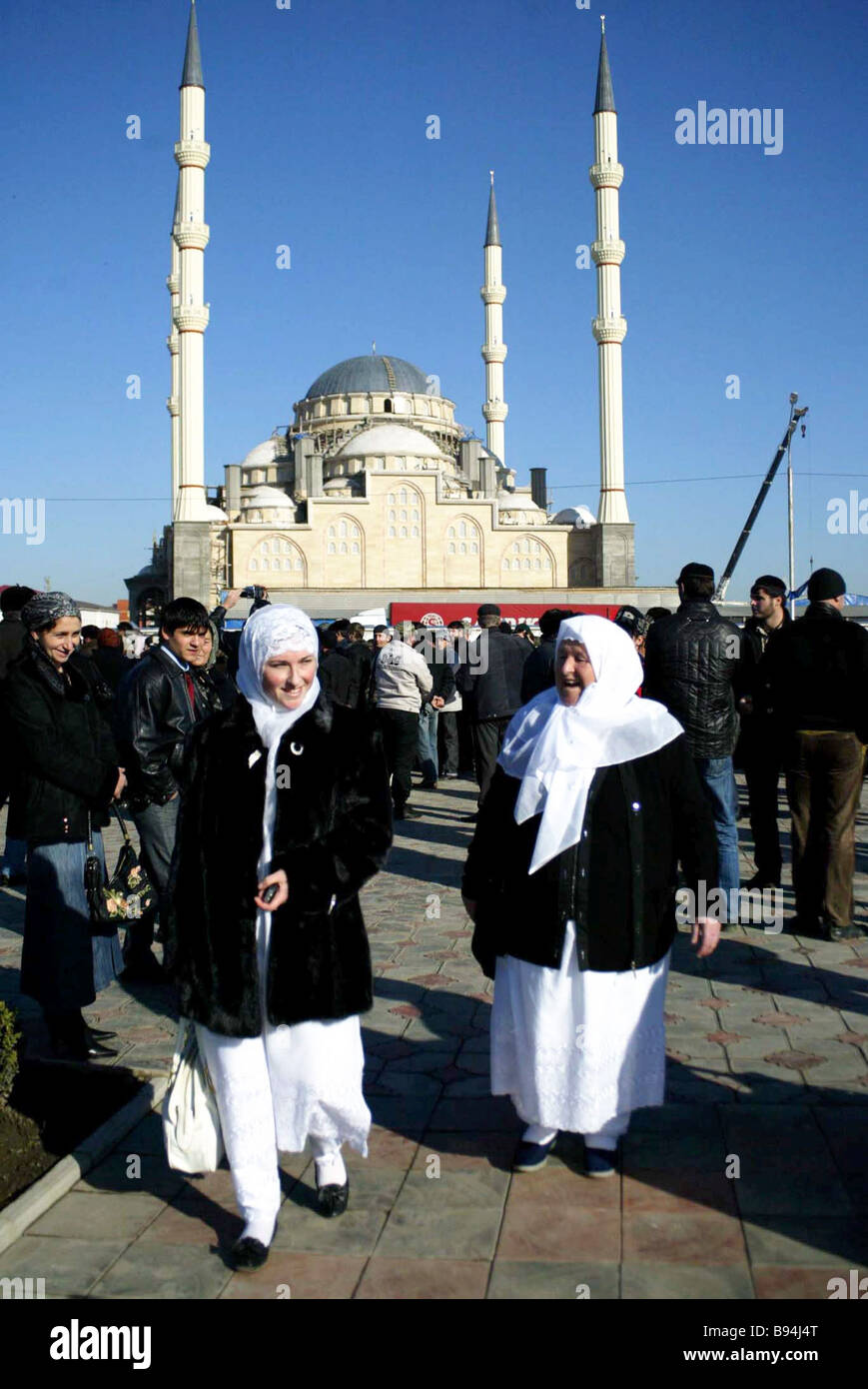 Worshippers depart for a hajj to Mecca from Grozny the Chechen capital ...
