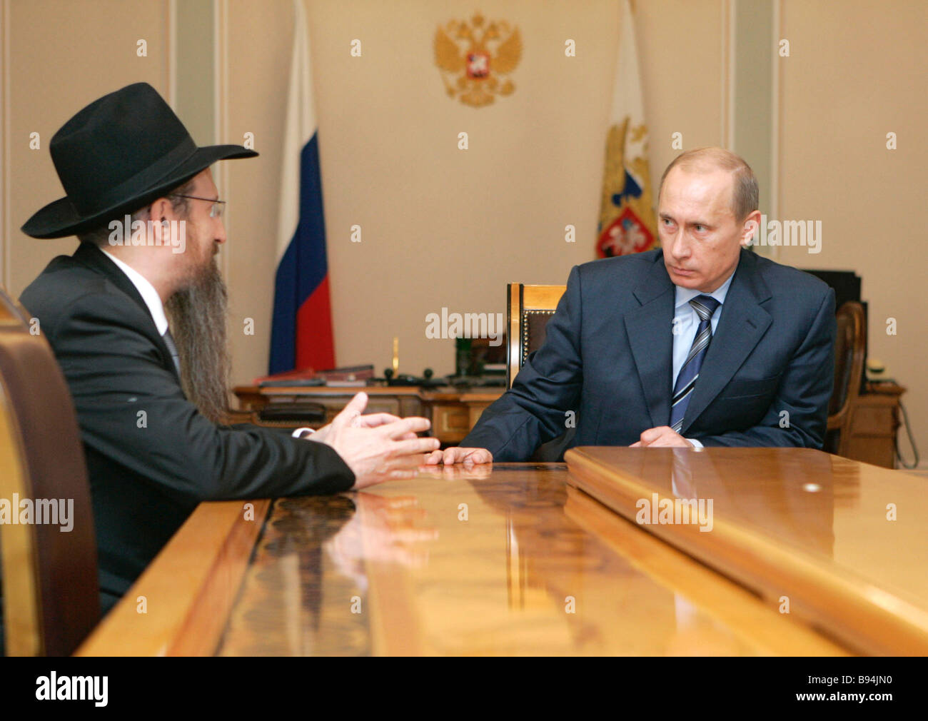 Russia s Chief Rabbi Berl Lazar left and Russian President Vladimir ...