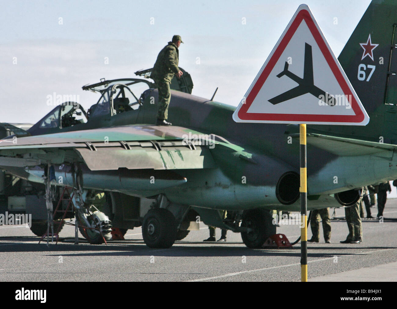 In a usual military exercises Belarusian Air Force SU25 fighters landed ...