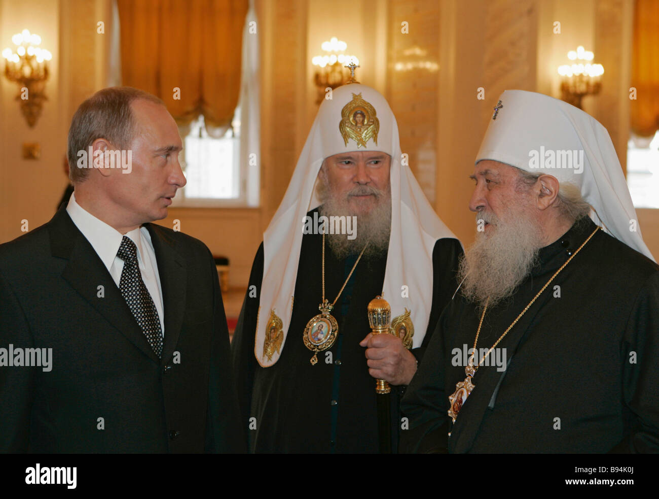 From left to right Russian President Vladimir Putin Patriarch Alexius ...