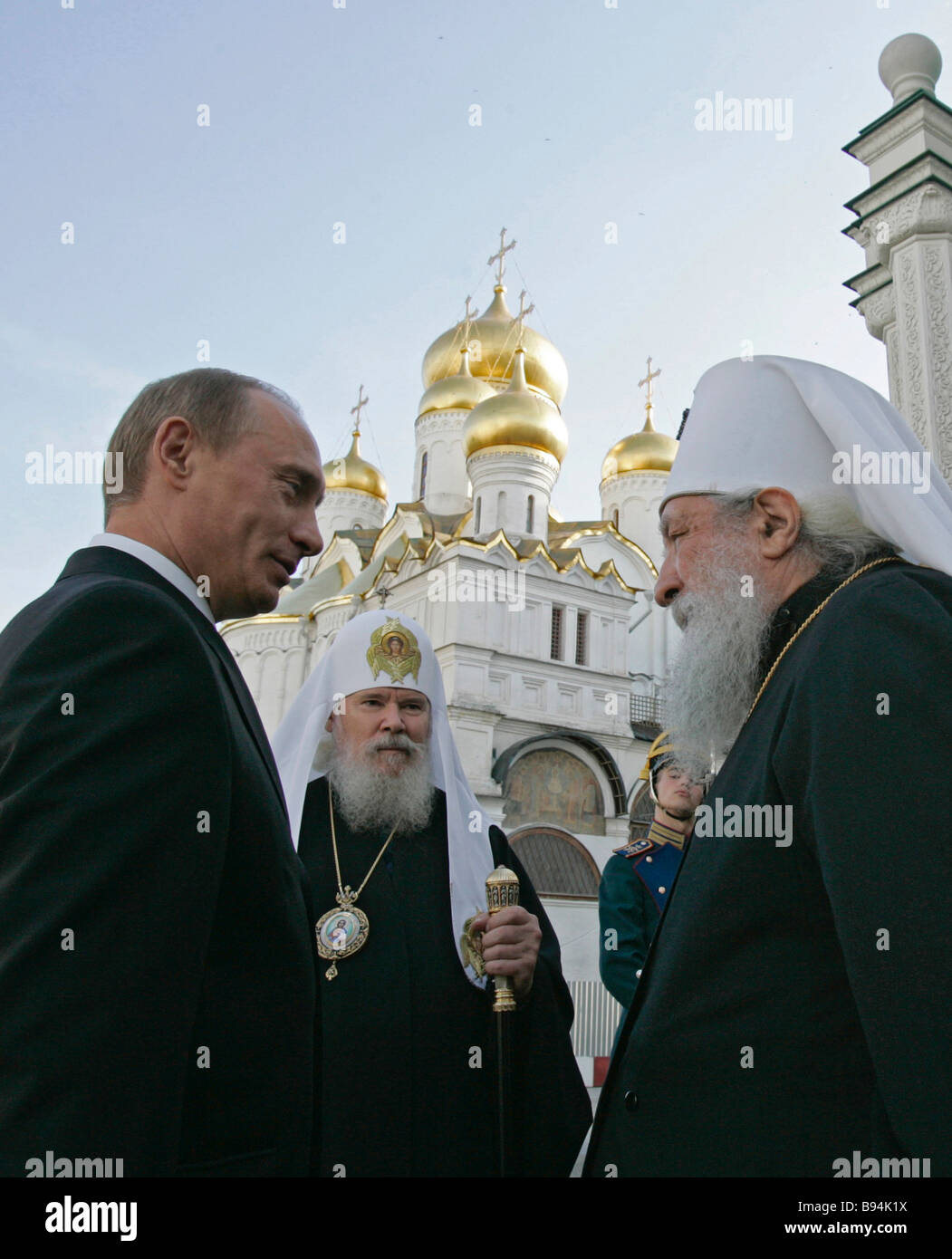 From left to right Russian President Vladimir Putin Patriarch Alexius ...