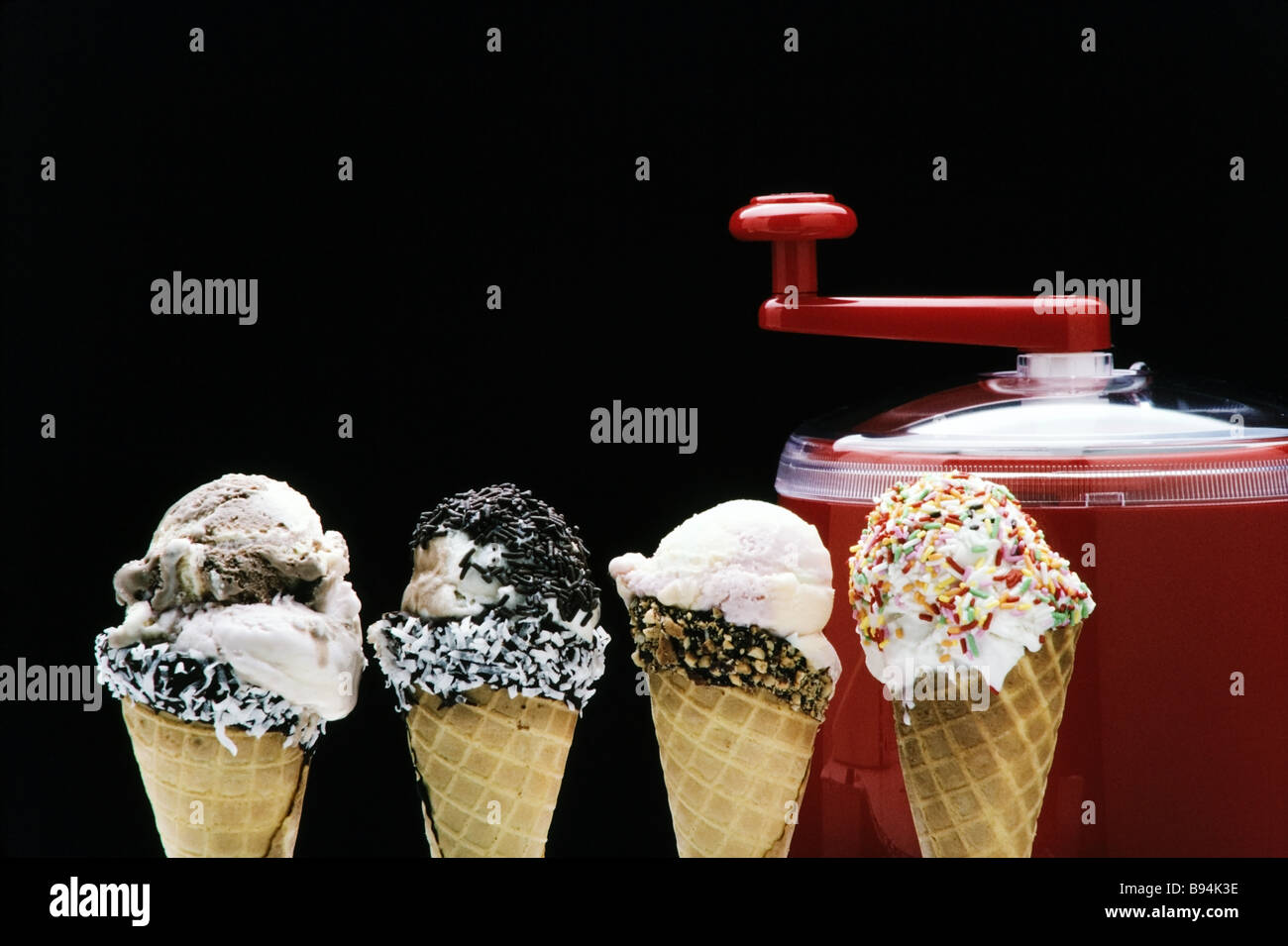 Food Display, gourmet resturant, Ice cream making Stock Photo - Alamy