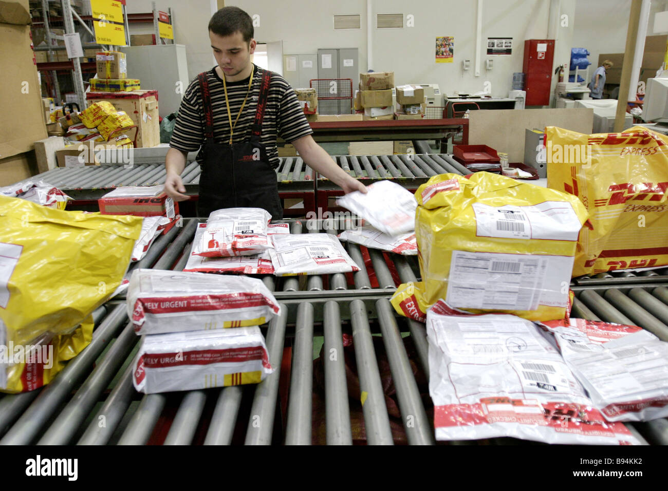 The sorting shop of the DHL company s representation in Moscow Stock ...