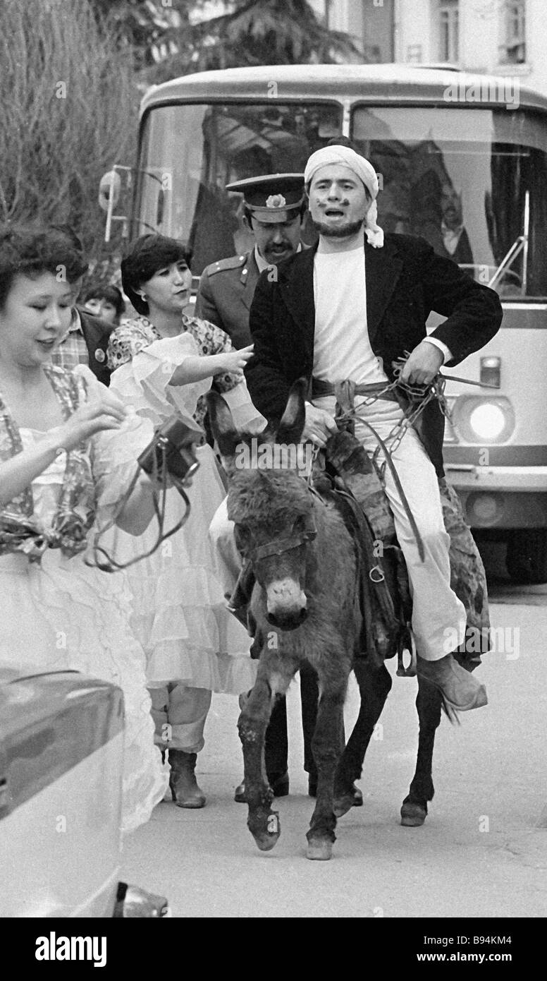 An actor impersonating Hajji Nasreddin wisecrack folklore character ...