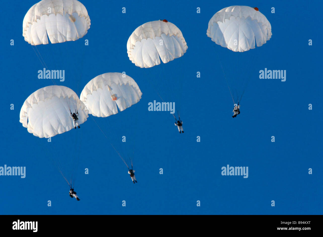 Paratroopers drop in the 137th Airborne Regiment exercise near Vyazma ...