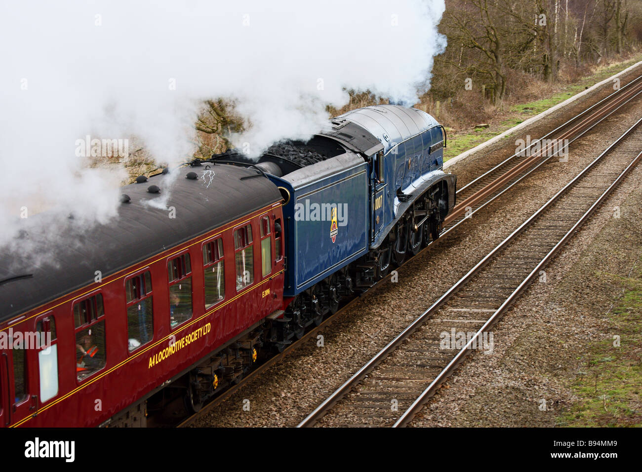 Sir Nigel Gresley hauling a steam excursion Stock Photo - Alamy
