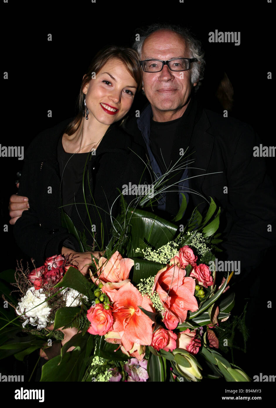 The Dutch director Jos Stelling with actress Sylvia Hook who starred in ...