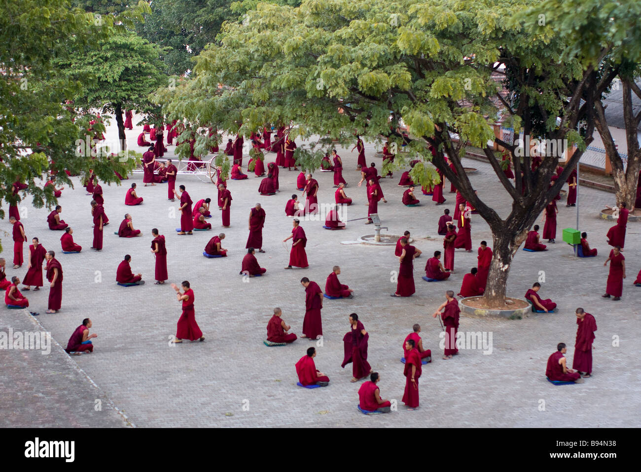Tibetan monks debating in Sera Jey Monastery Stock Photo - Alamy
