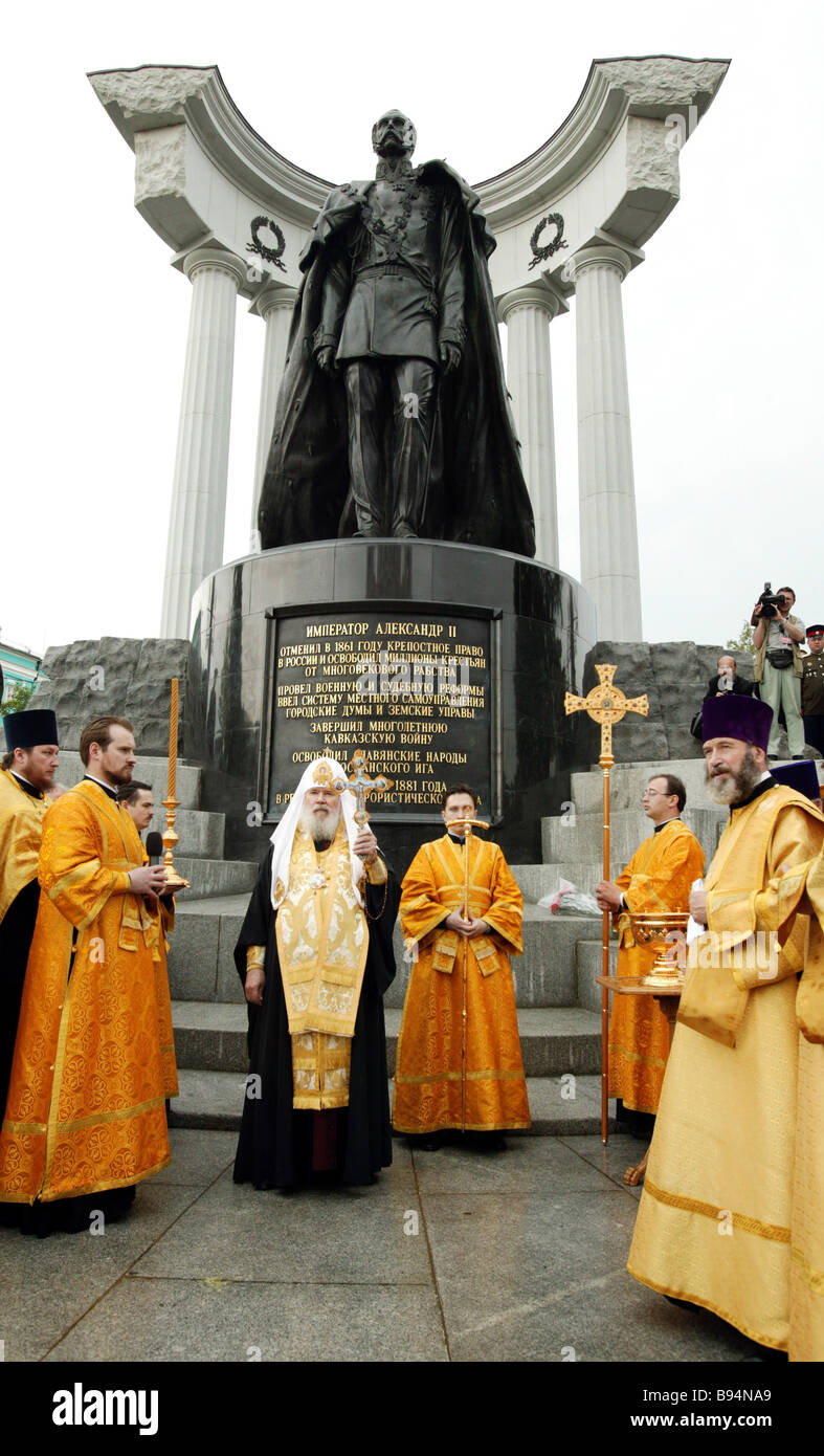 Patriarch Alexy II of Moscow and All Russia during the ceremony of ...