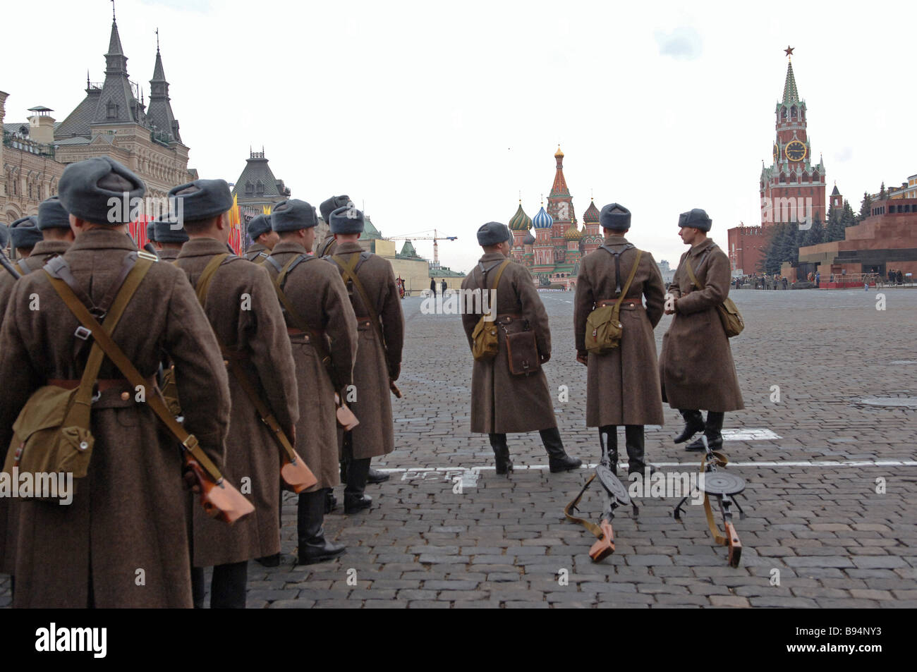 A march in review to mark the 65th anniversary of the parade of ...