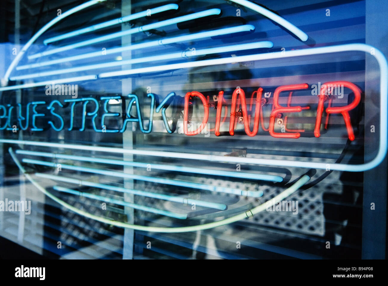 Food Display, diner entrance sign Stock Photo - Alamy