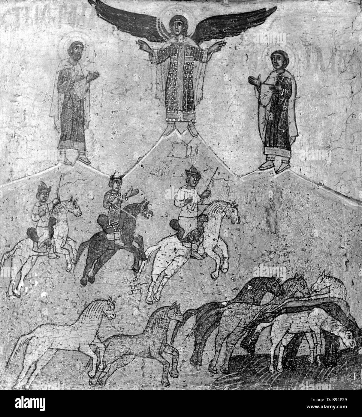 A reproduction of the icon The Miracle of Sts Flor and Lavr From the ...