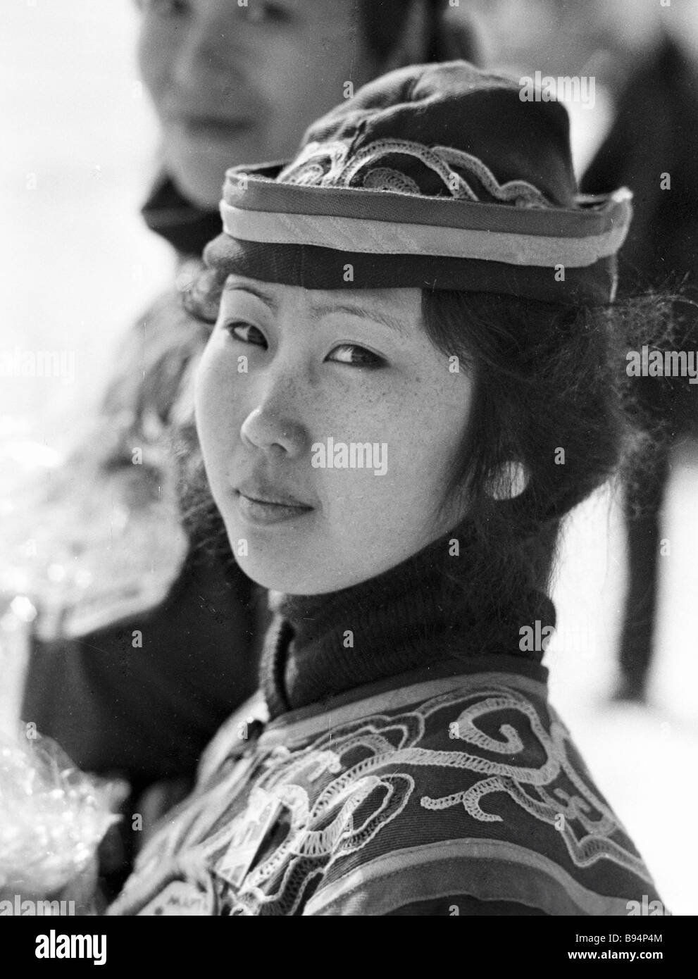 Larsh folklore ensemble members in national nivkh dress perform at the ...