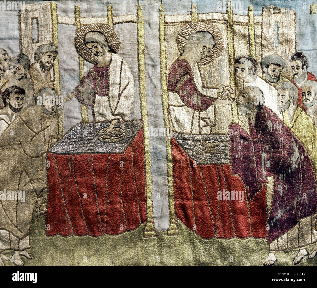 Ancient XV century embroidered Russian shroud Christmas Stock Photo - Alamy