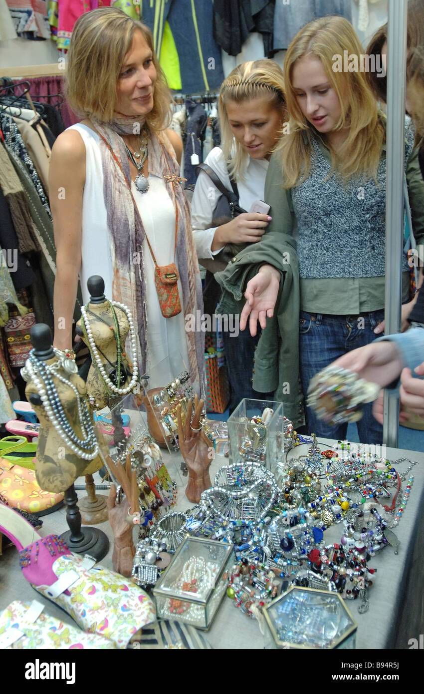 The 4th Flea Market Fair being held in the Tishinsky marketplace Stock ...