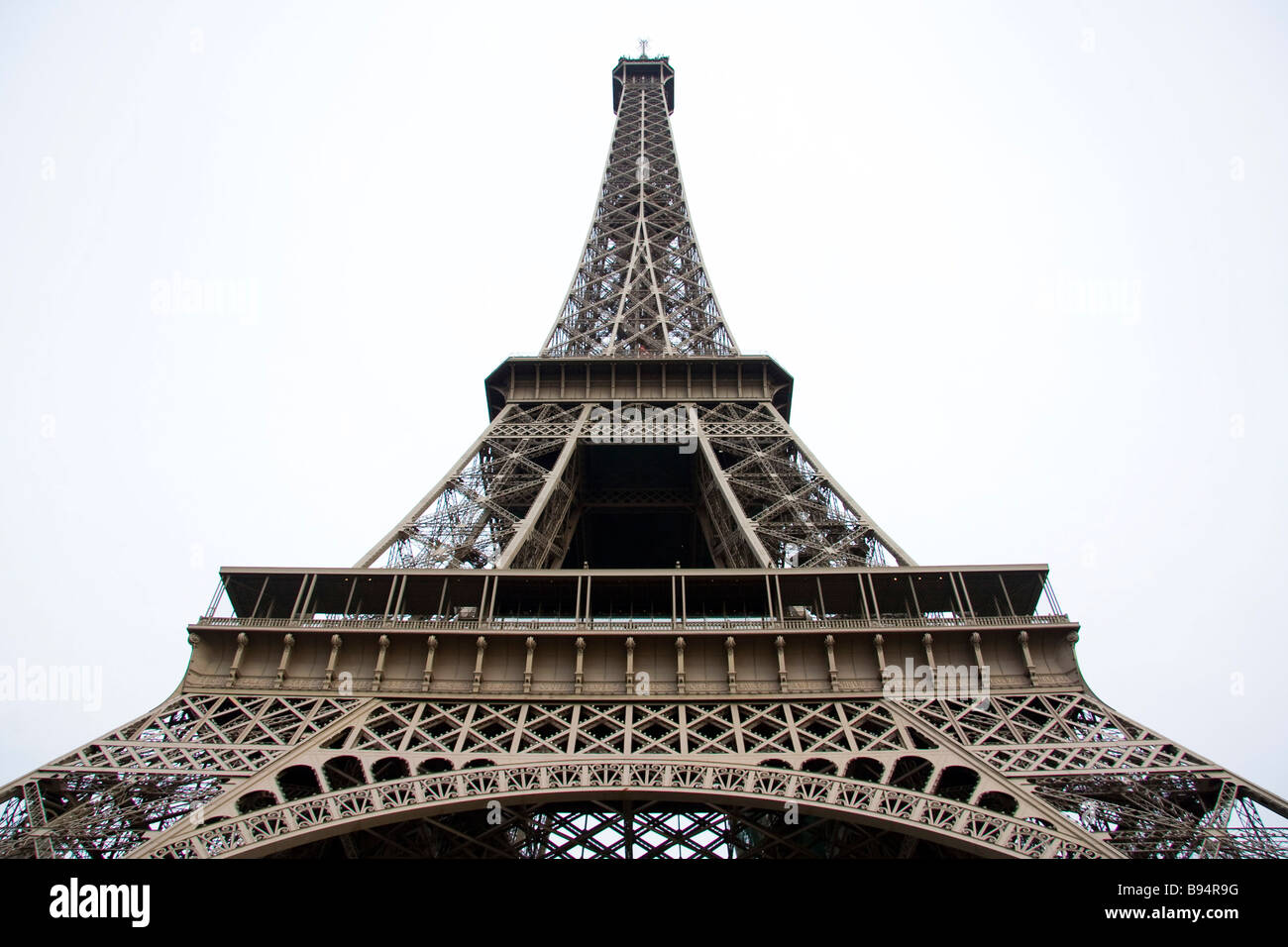 Eiffel Tower structure looking straight up at the top Stock Photo - Alamy
