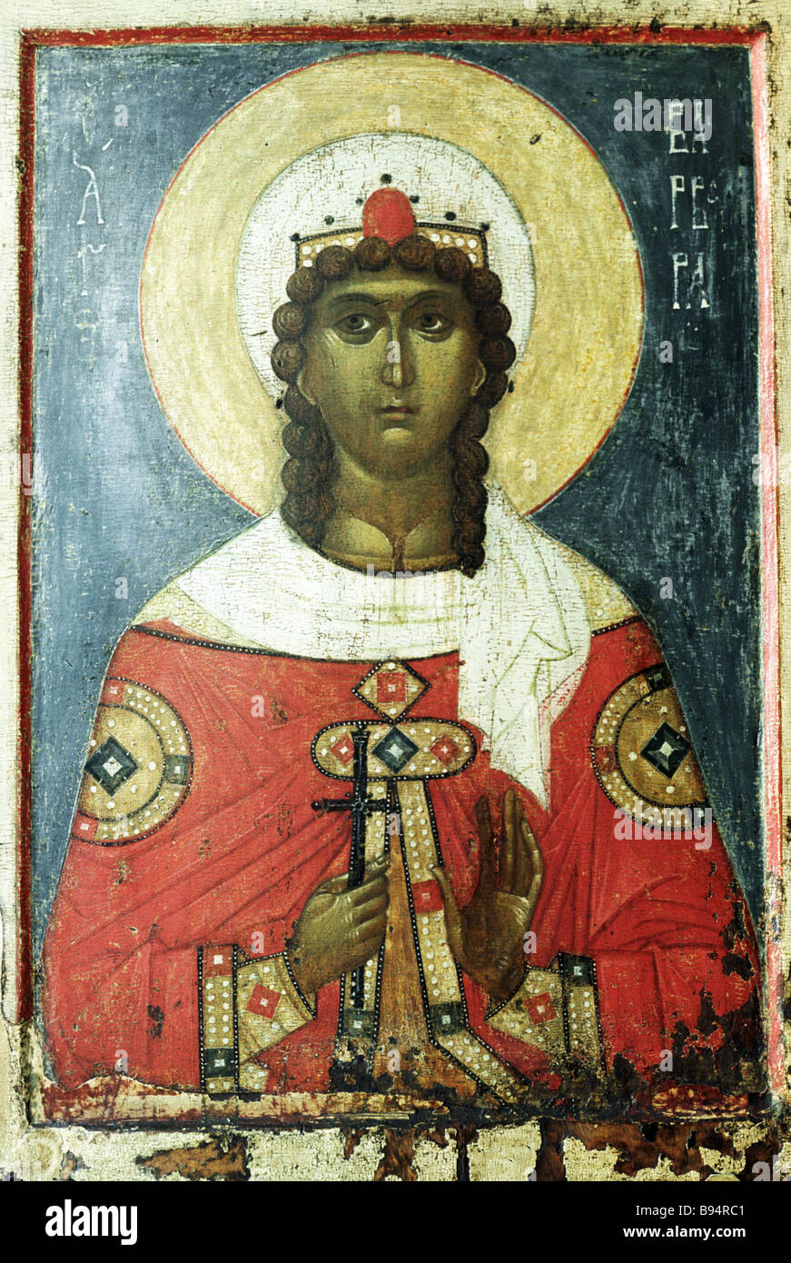 St Barbara Icon 14th century Stock Photo - Alamy