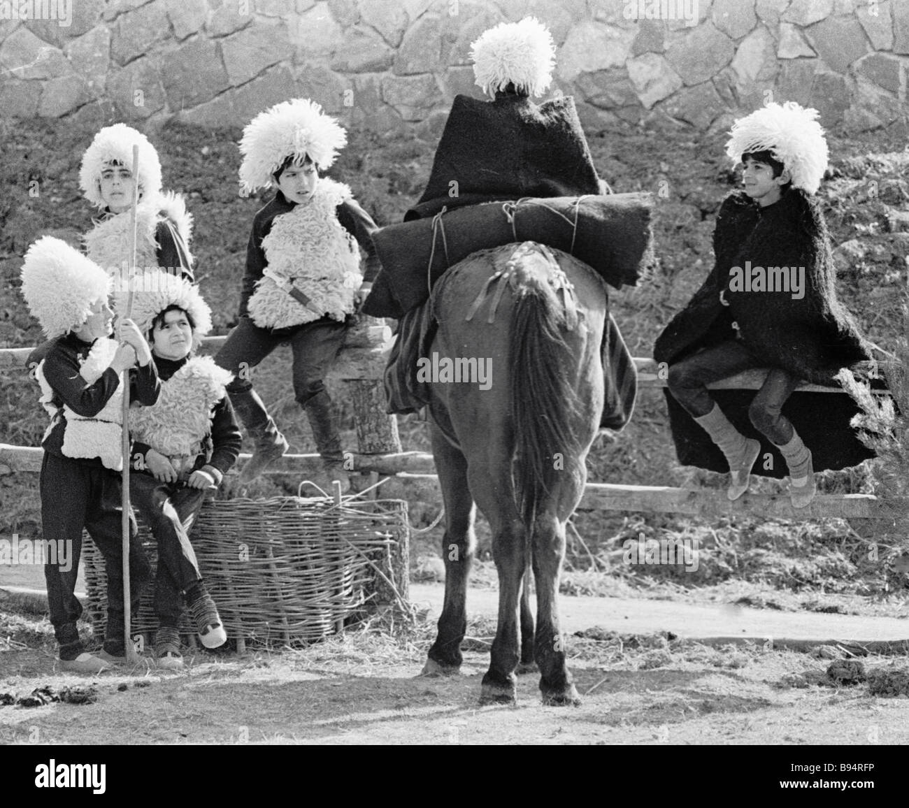 Children in national Georgian dress at the annual festival of folk ...