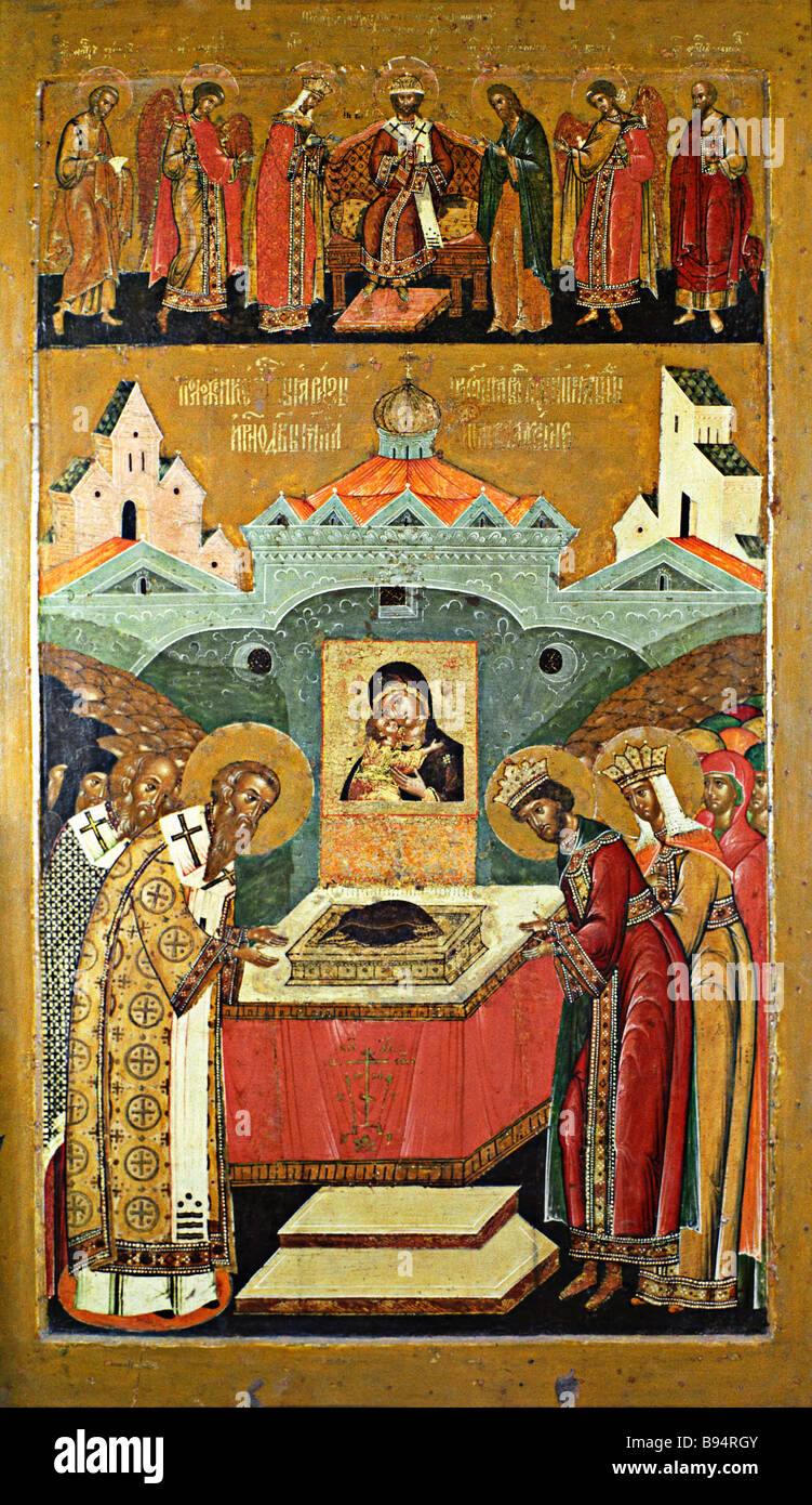 The icon of the Deposition of the Holy Robe 17th century Moscow Kremlin ...