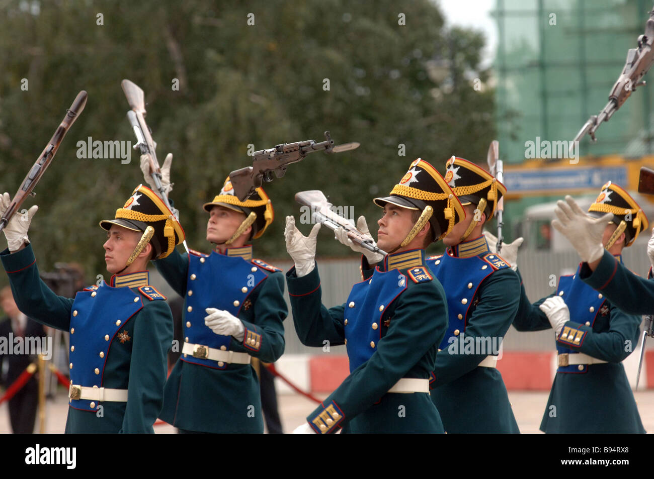 A ceremonial mounted and foot parade of the Presidential Regiment in ...