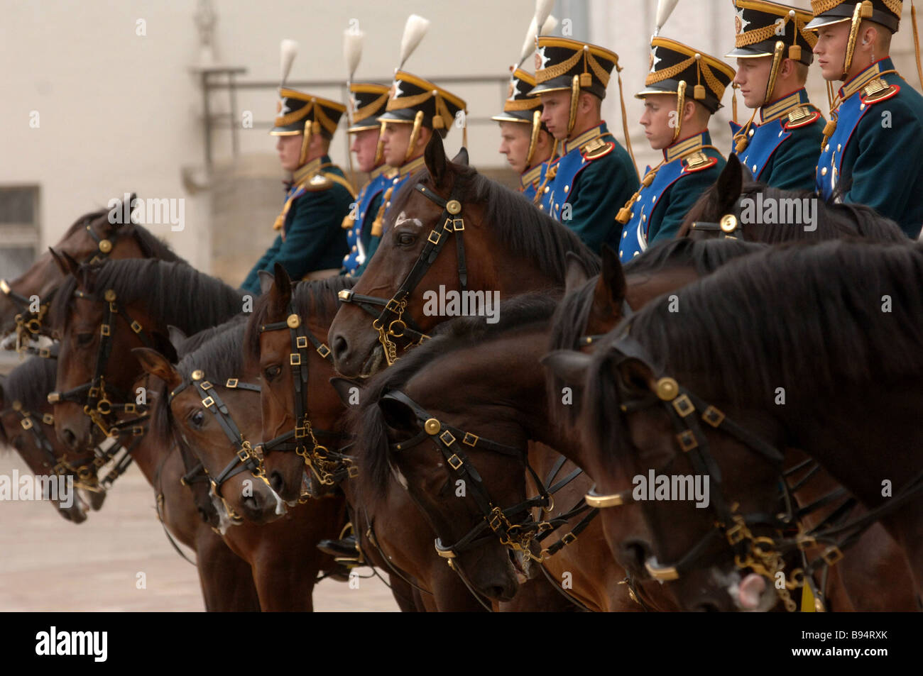 A ceremonial mounted and foot parade of the Presidential Regiment in ...
