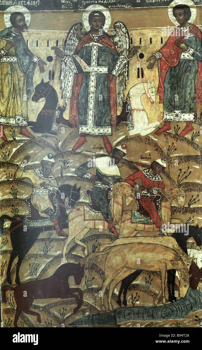 The Miracle of Sts Florus and Laurus Icon Russian Northern style 17th ...