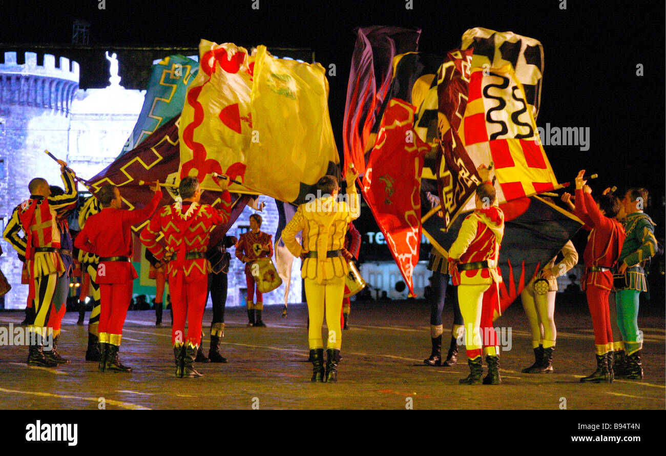 Italian color bearers perform during Kremlin Zoria Reveille ...