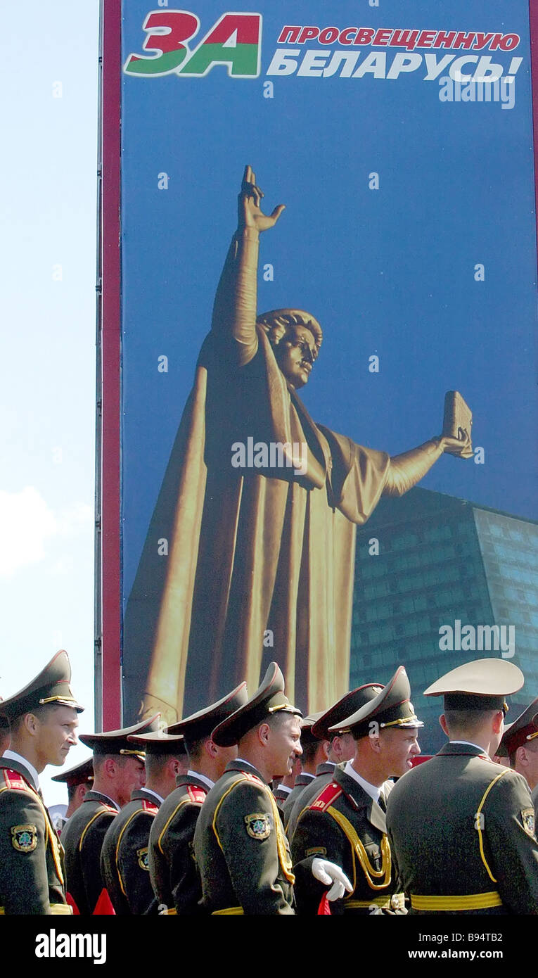 Troops on a Belarus Independence Day parade in Minsk Belarussian ...