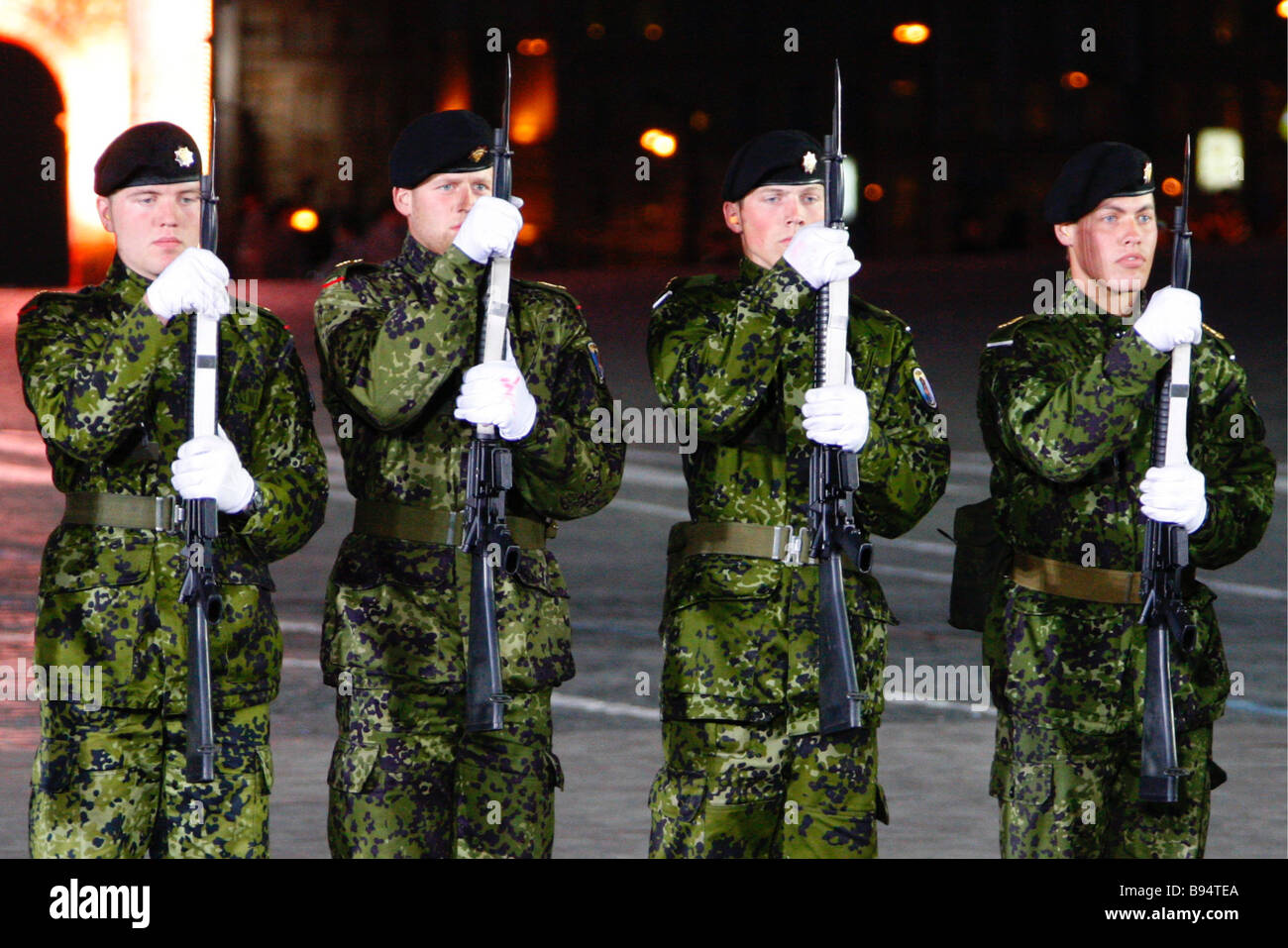The Danish Royal Guards honor guard company performing at the ...