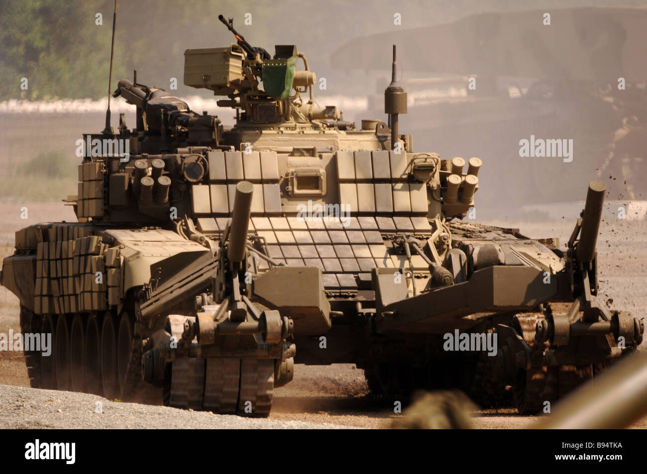 The BMP 3 armored infantry carrier equipped with the track wide sweep ...