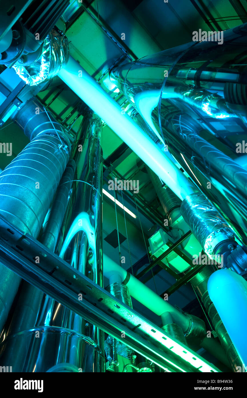 Pipework in industrial building Stock Photo - Alamy