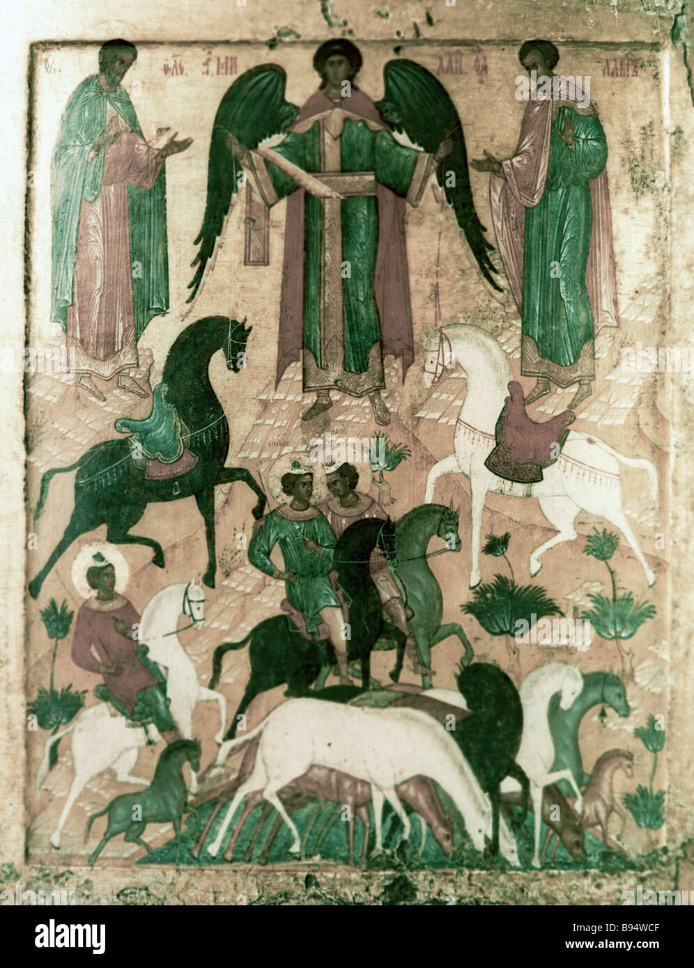 The Miracle of Flor and Lavr icon 14th century Novgorod school ...