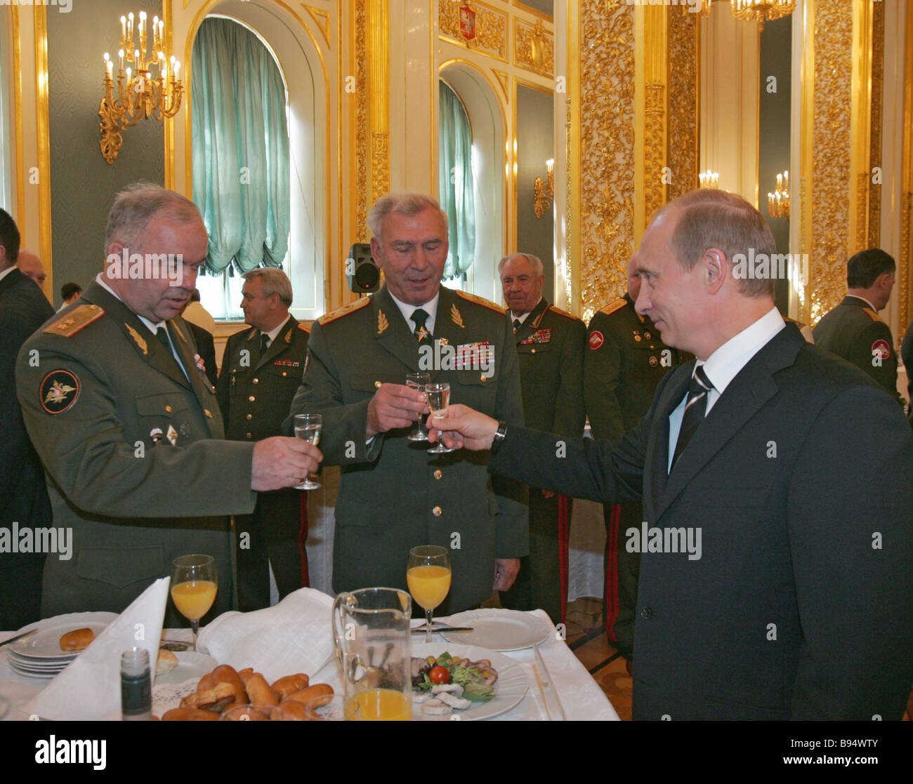 President Vladimir Putin right at the official reception in the Kremlin ...