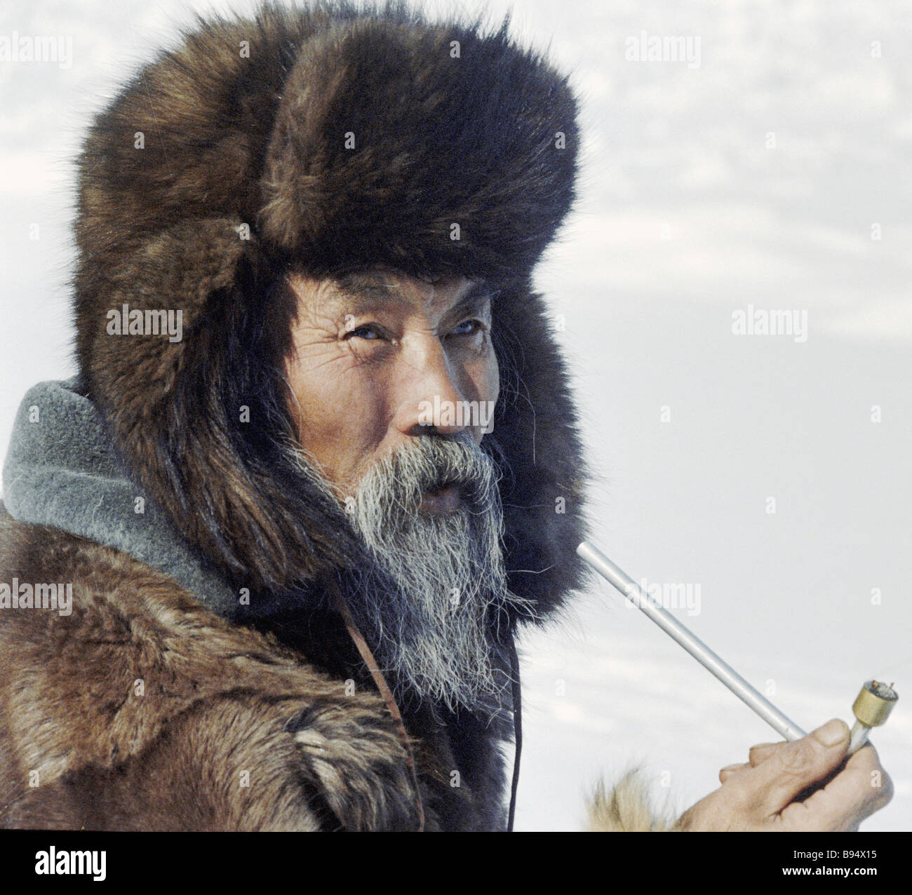 Trapper Pyotr Peneugi from Inchoun settled community Stock Photo - Alamy