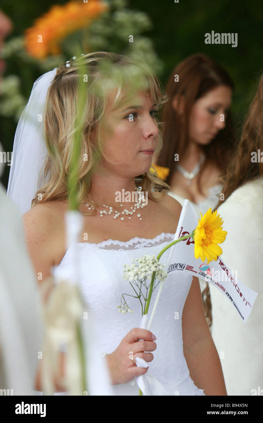 Bride Parade in Moscow Stock Photo - Alamy