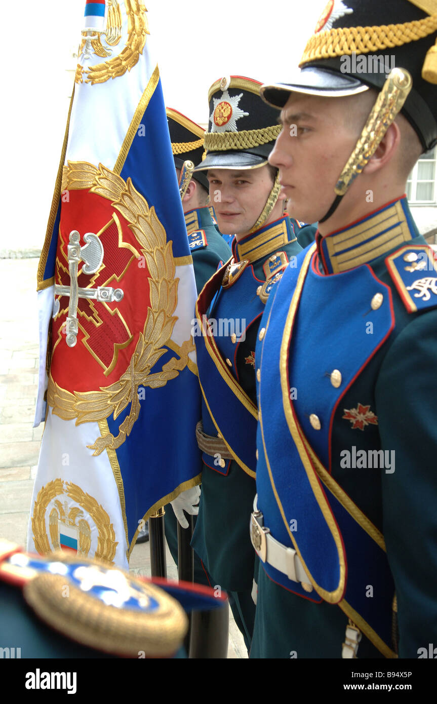Russia s Presidential Regiment troops during regimental colors ...
