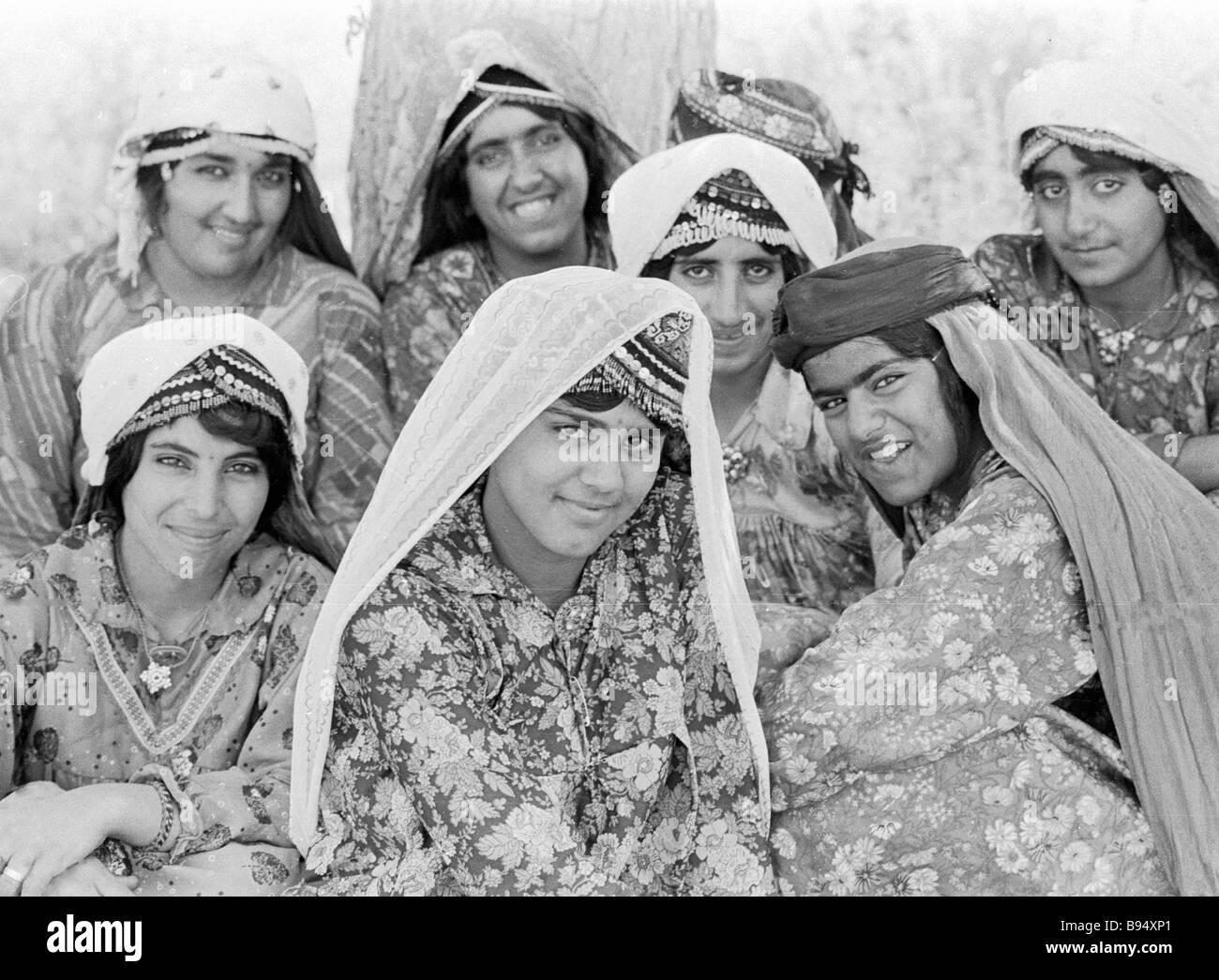 Collective farmers of the 4th cotton brigade in national dress Kalinin ...