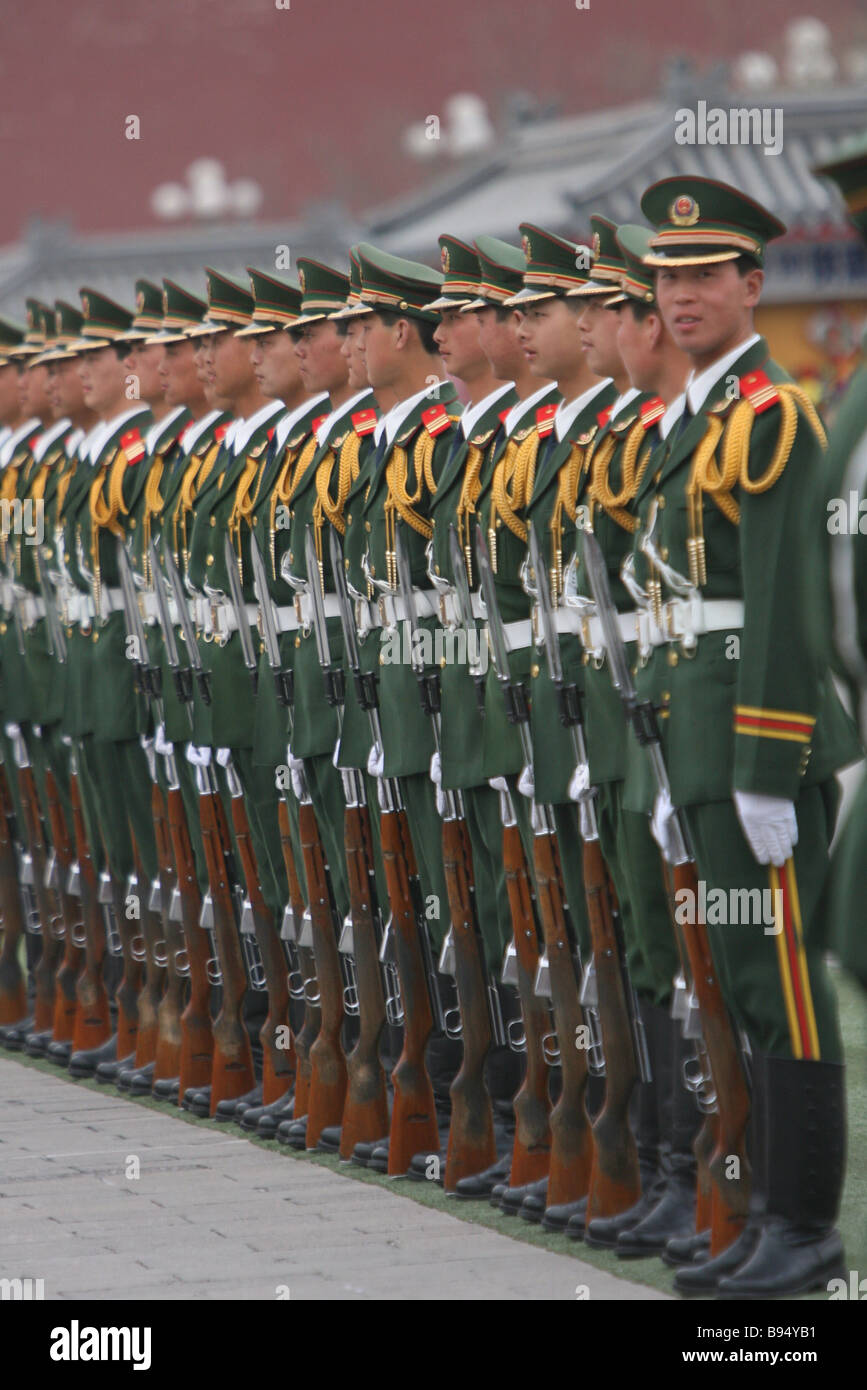A military unit in formation Tiananmen Square Beijing Stock Photo - Alamy