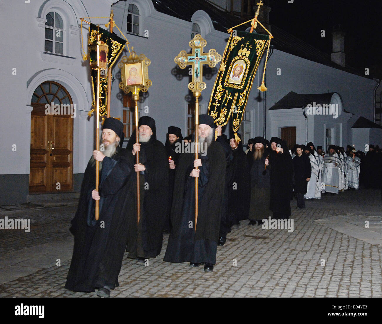 Easter liturgy in the Transfiguration Monastery Valaam island in European Russia s north Stock ...